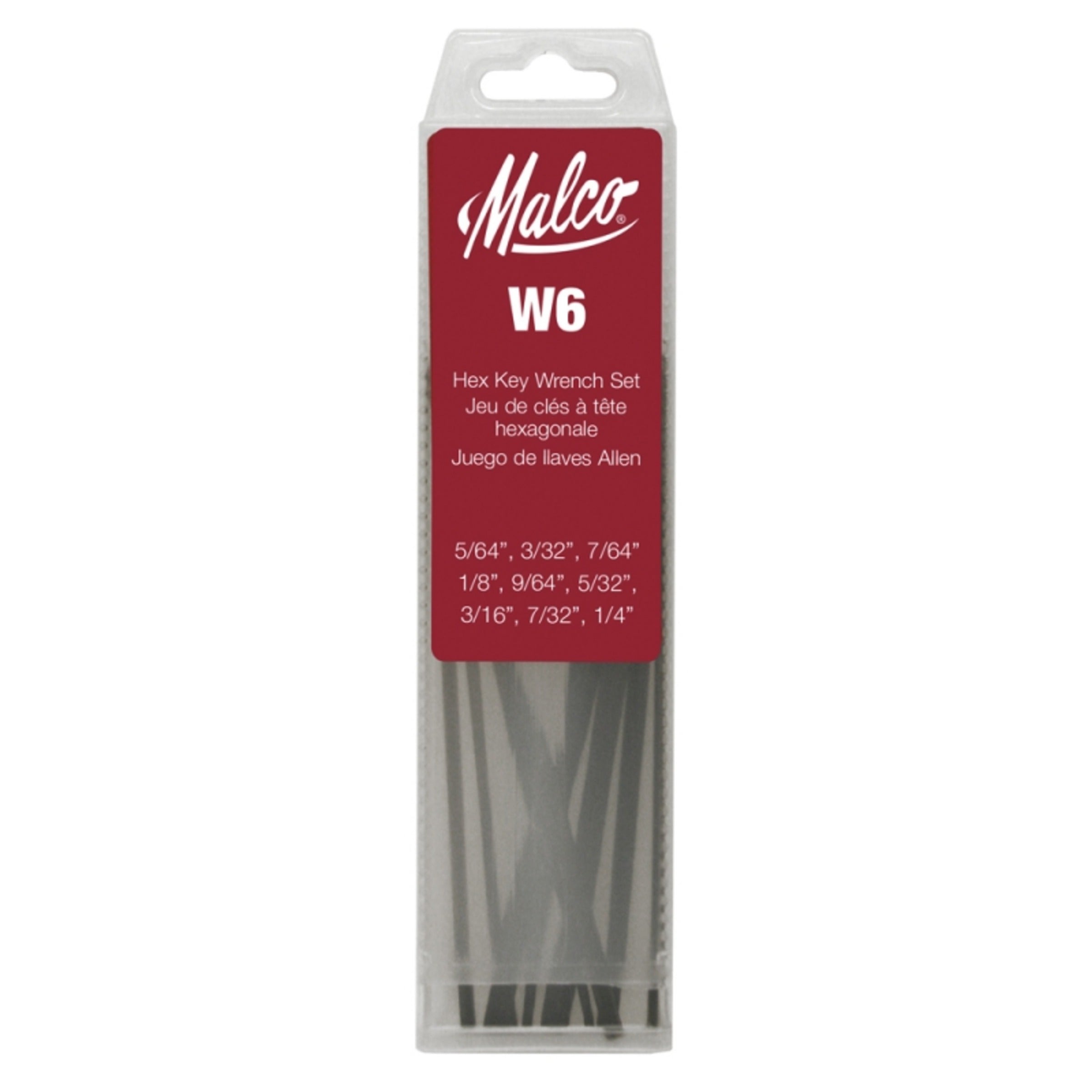 W6 - Malco - HEX KEY, "L", 6", 9-PIECE SET (1EA) – E.S. Gallagher